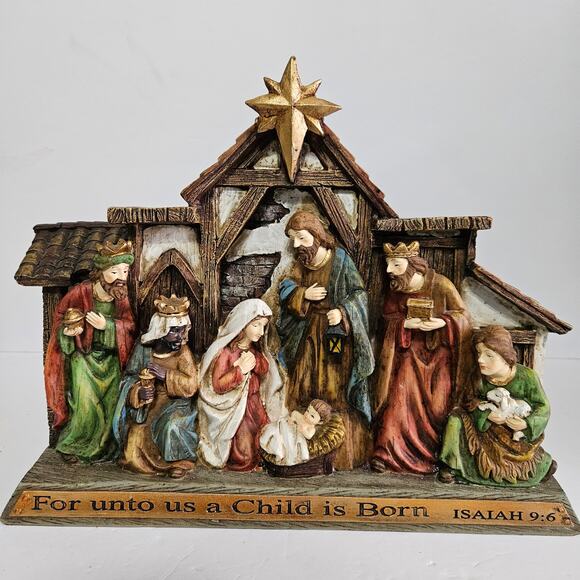 Raz Import | Holiday | Raz Imports Wooden Nativity Scene For Unto Us A ...